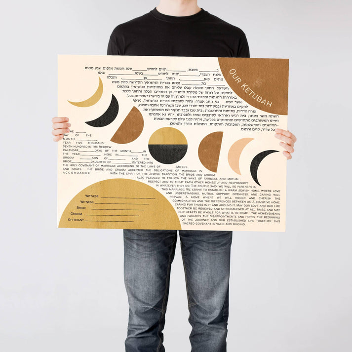 Mid Century Modern Moon Phases Ketubah – Leah Richman Design Studio